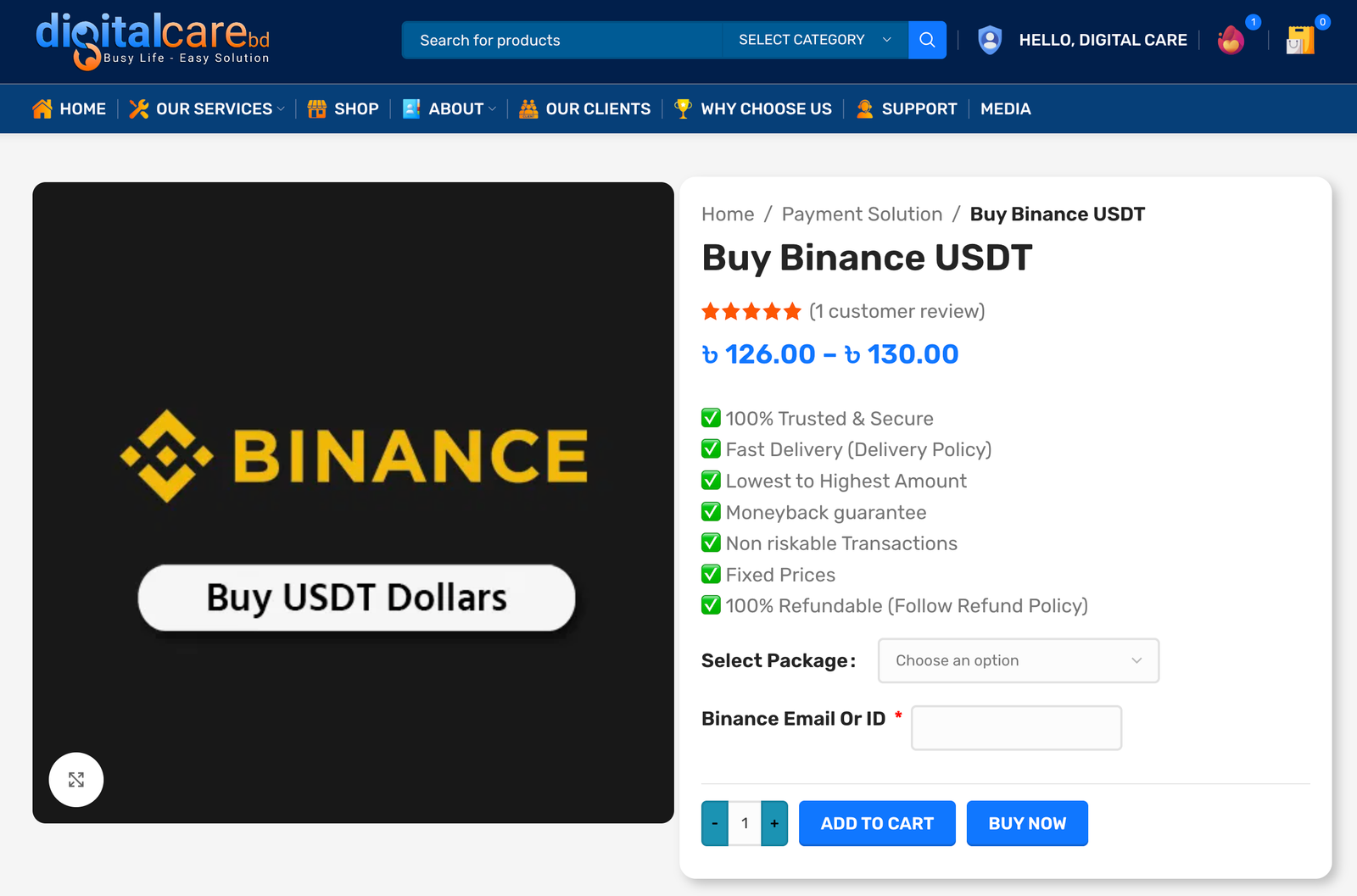 Buy Binance USDT with cheap price | 2025